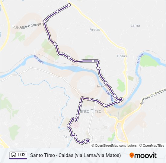 l02 Percursos: Horários, paragens e mapas - Santo Tirso (Terminal) via ...