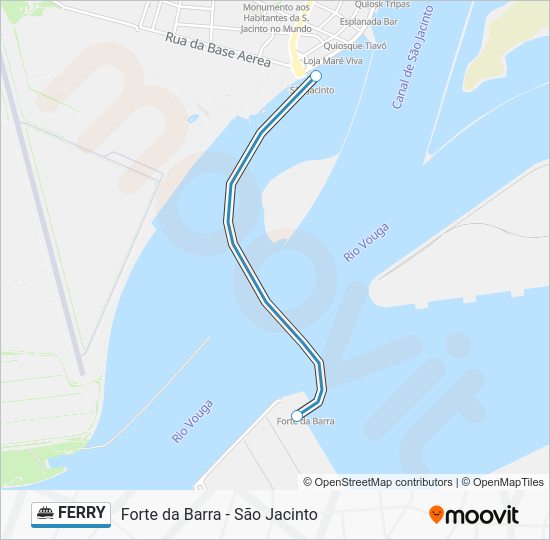FERRY Percursos: Horários, paragens e mapas - São Jacinto (Atualizado)
