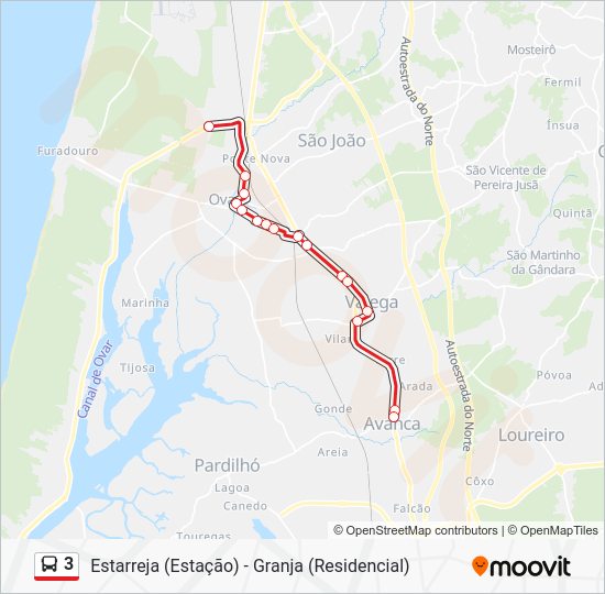 3 Route: Schedules, Stops & Maps - Ovar (Yazaki) (Updated)