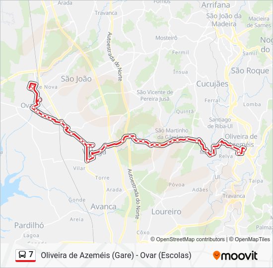 7 Percursos: Horários, paragens e mapas - Ovar (Escolas) (Atualizado)