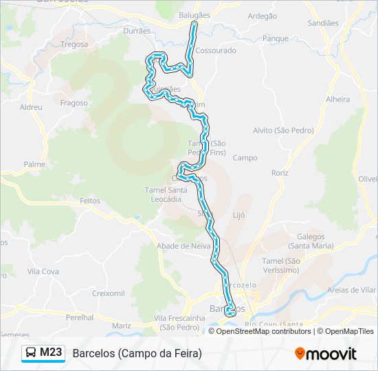 M23 Percursos: Horários, paragens e mapas - Barcelos (Campo da Feira ...