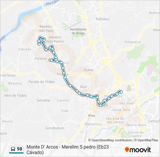 98 Route: Schedules, Stops & Maps - Cons Bento Miguel‎→Veiguinha (Eb23 ...