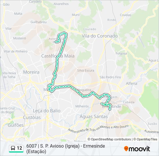 12 Percursos: Horários, paragens e mapas - Ermesinde (Estação) (Atualizado)