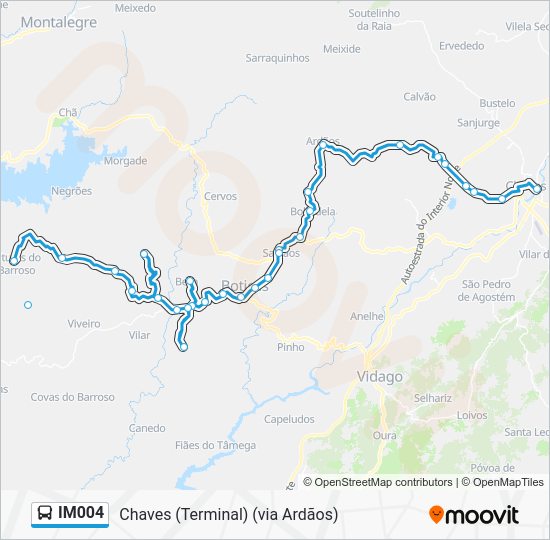 im004 Percursos: Horários, paragens e mapas - Chaves (Terminal) (via ...