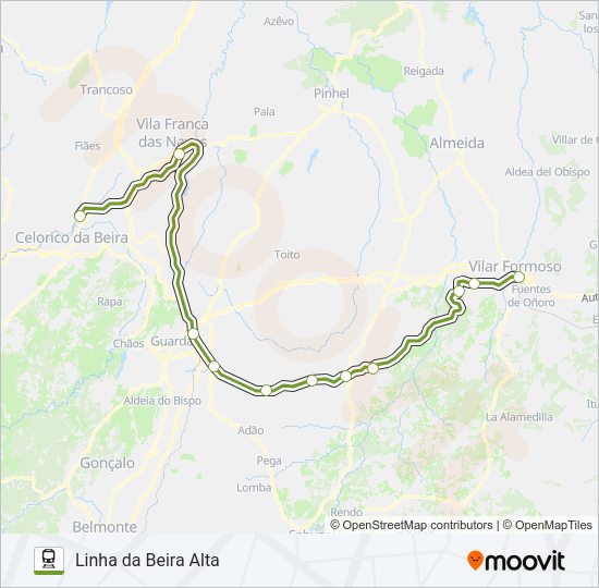 L BEIRA ALTA Percursos: Horários, paragens e mapas - R-5421 Celorico da ...