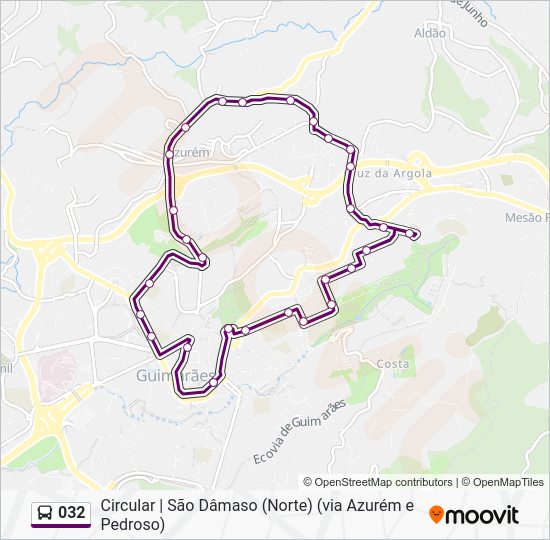 032 Percursos: Horários, paragens e mapas - Circular São Dâmaso (Norte ...