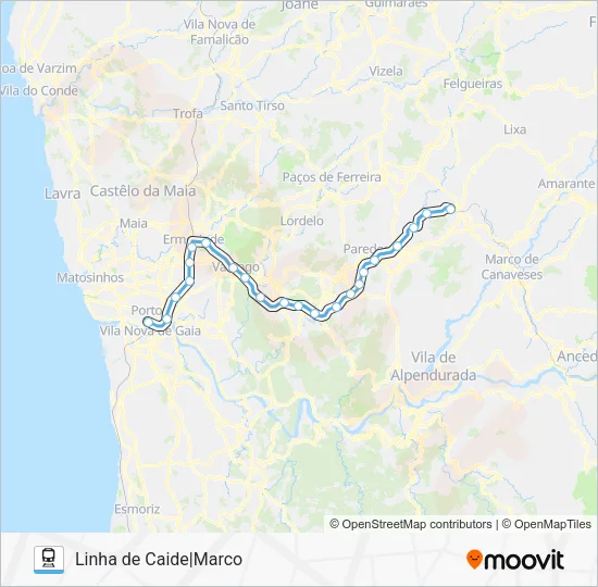 LINHA DO MARCO Percursos: Horários, paragens e mapas - Caide (Atualizado)