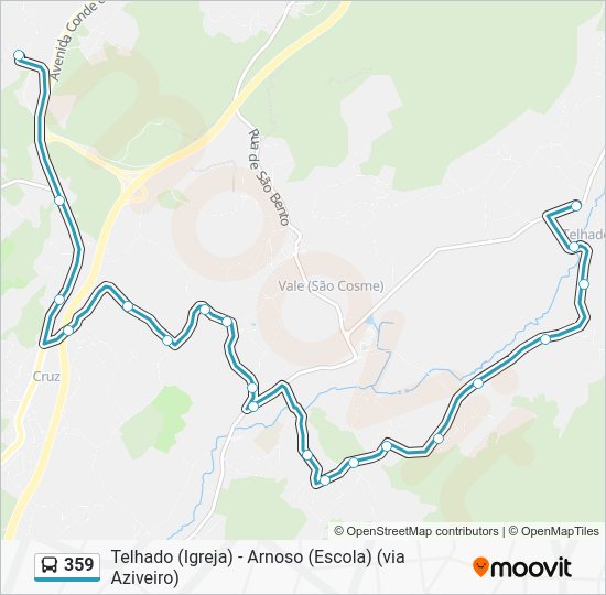 359 Route: Schedules, Stops & Maps - Telhado (Updated)