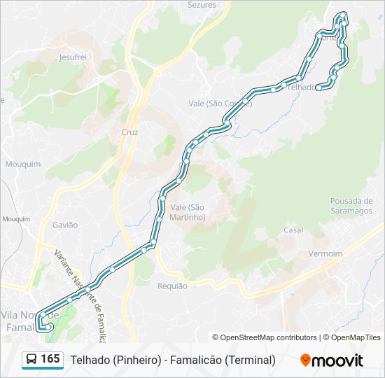 165 Route: Schedules, Stops & Maps - Telhado (Pinheiro) (Updated)
