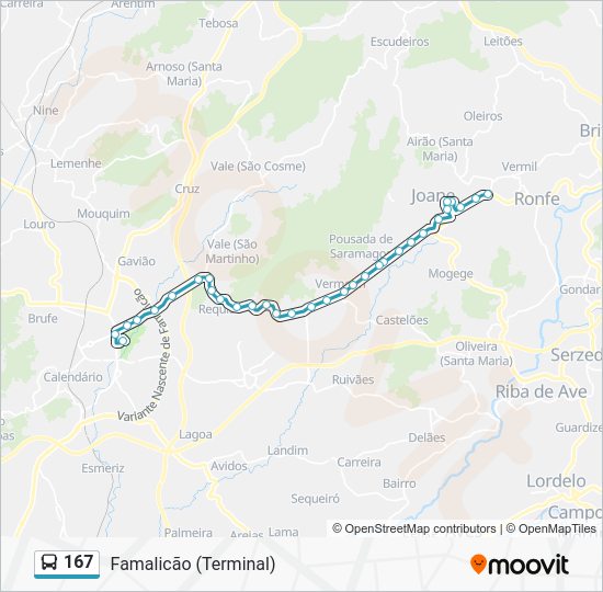 167 Route: Schedules, Stops & Maps - Famalicão (Terminal) (Updated)