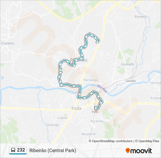 232 Route: Schedules, Stops & Maps - Ribeirão (Central Park) (Updated)
