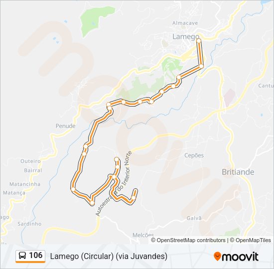 106 Percursos: Horários, paragens e mapas - Lamego (Terminal) (Atualizado)