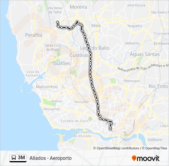 3M Route: Schedules, Stops & Maps - Aeroporto‎→Av. Aliados (Updated)