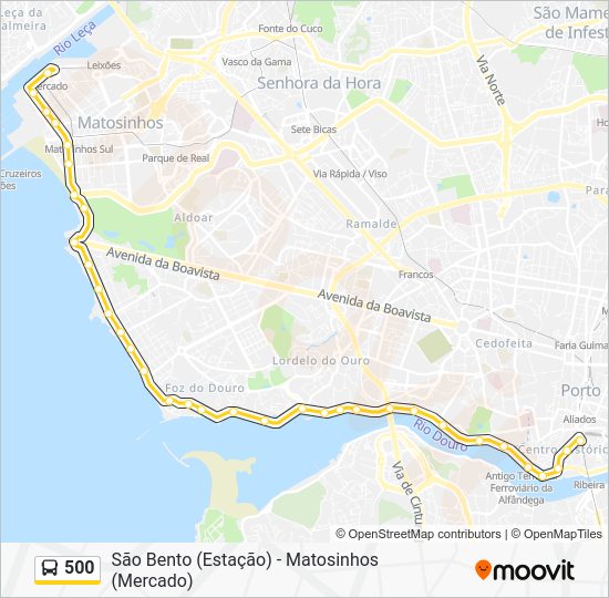 500 Percursos: Horários, paragens e mapas - Matosinhos (Mercado)‎→São ...