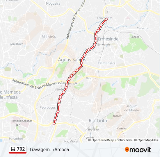 702 Route: Schedules, Stops & Maps - Travagem‎→Areosa (Updated)