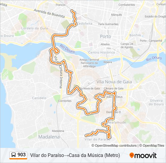 903 Route: Schedules, Stops & Maps - Vilar do Paraíso‎→Casa da Música ...