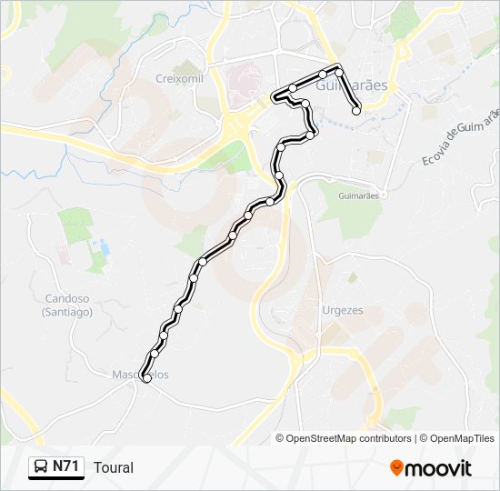 N71 Percursos: Horários, paragens e mapas - Toural (Atualizado)