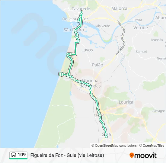 109 Route: Schedules, Stops & Maps - Guia (Junta) (Updated)