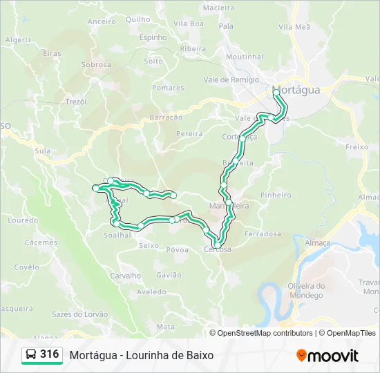 316 Percursos: Horários, paragens e mapas - Mortágua (Gimnodesportivo ...