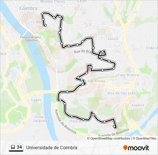 34 Route: Schedules, Stops & Maps - Universidade de Coimbra (Updated)