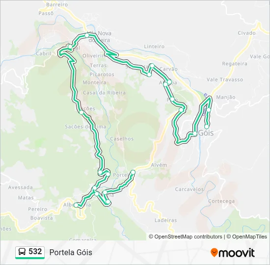 532 Route: Schedules, Stops & Maps - Portela Góis (X Alvém) (Updated)