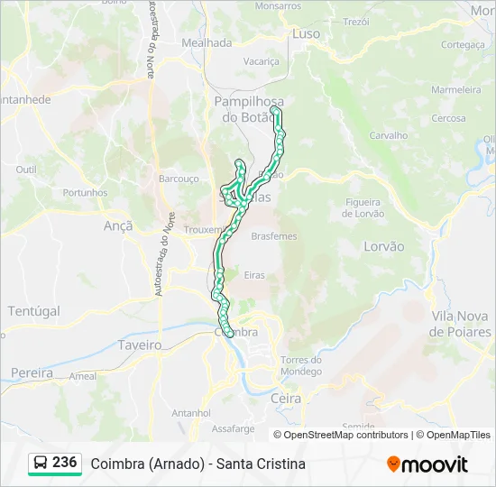 236 Percursos: Horários, paragens e mapas - Póvoa do Loureiro (Atualizado)