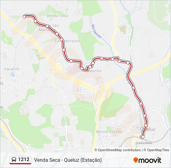 1212 Percursos: Horários, paragens e mapas - Queluz - Belas (Estação ...