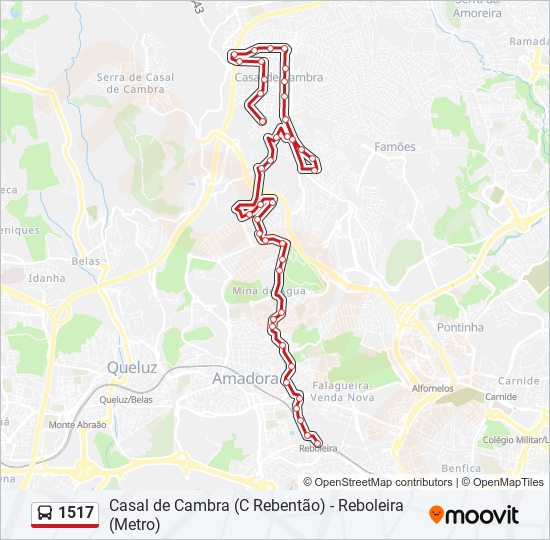 1517 Percursos: Horários, paragens e mapas - Reboleira (Metro) (Atualizado)