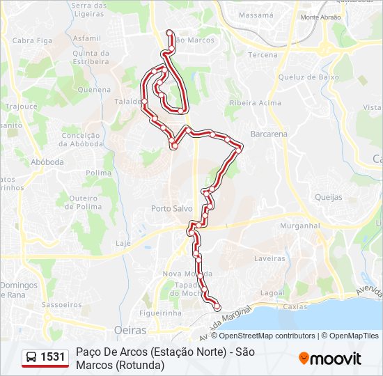 1531 Percursos: Horários, paragens e mapas - Paço De Arcos (Estação ...