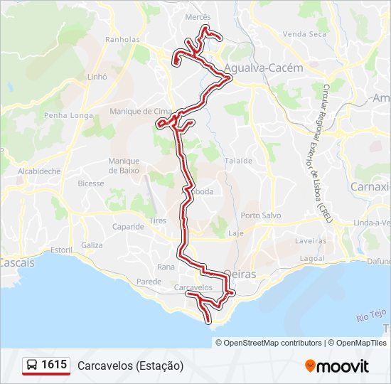 1615 Percursos: Horários, paragens e mapas - Carcavelos (Estação ...