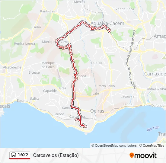 1622 Percursos: Horários, paragens e mapas - Carcavelos (Estação ...