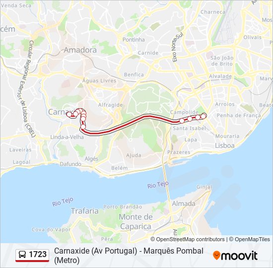 1723 Percursos: Horários, paragens e mapas - Carnaxide (Av Portugal ...
