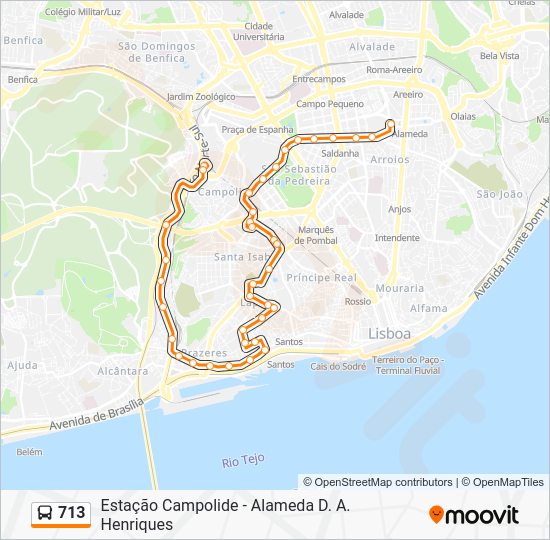 713 Route: Schedules, Stops & Maps - Estação Campolide (Updated)