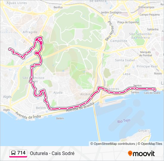 714 Route: Schedules, Stops & Maps - Cais Sodré (Updated)