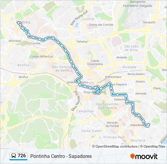 726 Percursos: Horários, paragens e mapas - Sapadores (Atualizado)