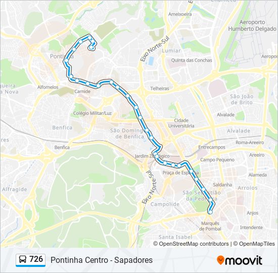 726 Percursos: Horários, paragens e mapas - B. Padre Cruz (Atualizado)