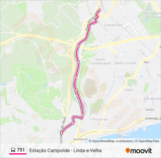751 Route: Schedules, Stops & Maps - Estação Campolide (Updated)