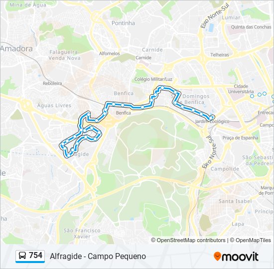 754 Percursos: Horários, paragens e mapas - Alfragide (Atualizado)