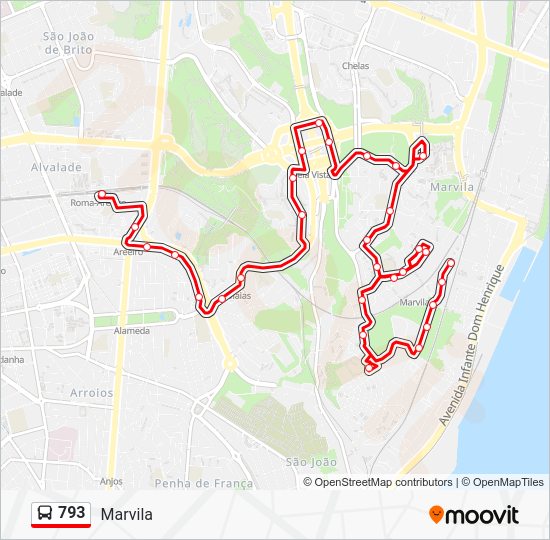 793 Percursos: Horários, paragens e mapas - Marvila (Atualizado)