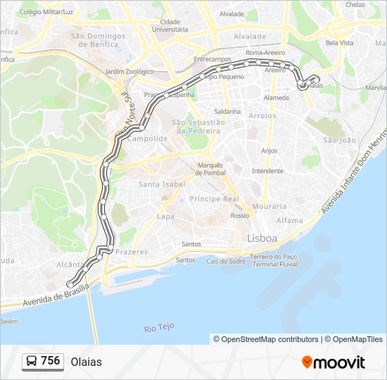 756 Percursos: Horários, paragens e mapas - Olaias (Atualizado)