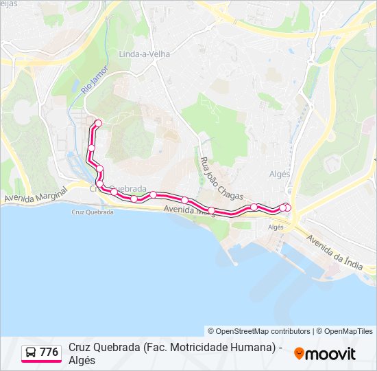776 Percursos: Horários, paragens e mapas - Cruz Quebrada (Clube Ténis ...