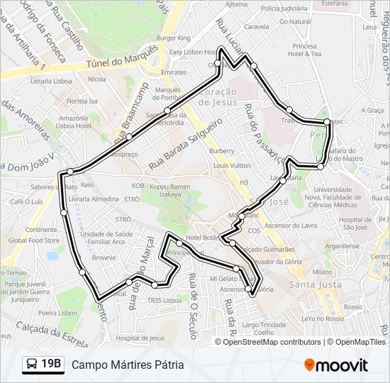 19b Route: Schedules, Stops & Maps - Campo Mártires Pátria (Updated)
