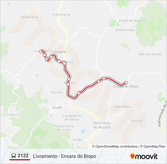 2122 Percursos: Horários, paragens e mapas - Enxara do Bispo (Atualizado)