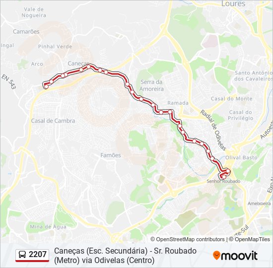 2207 Percursos: Horários, paragens e mapas - Caneças (Atualizado)