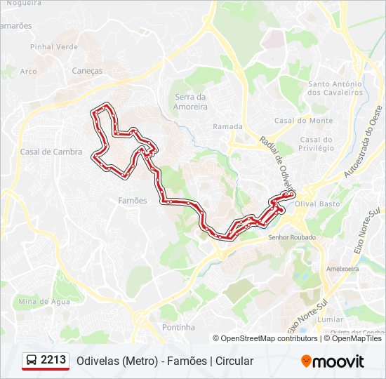 2213 Percursos: Horários, paragens e mapas - Odivelas (Metro) (Atualizado)