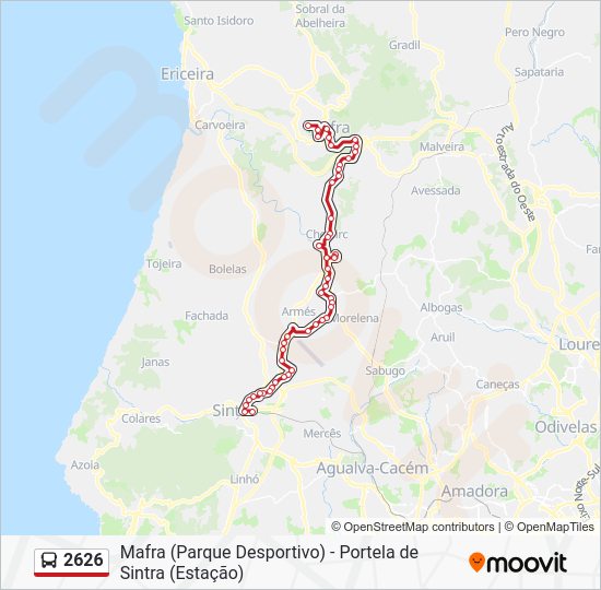 2626 Percursos: Horários, paragens e mapas - Portela de Sintra (Estação ...