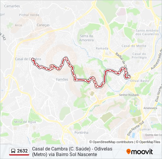 2632 Percursos: Horários, paragens e mapas - Odivelas (Metro) (Atualizado)