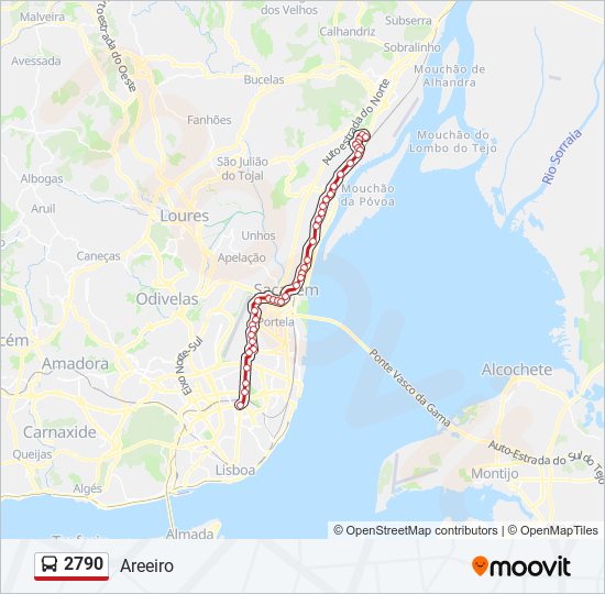 2790 Percursos: Horários, paragens e mapas - Areeiro (Atualizado)