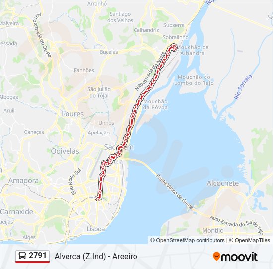 2791 Percursos: Horários, paragens e mapas - Alverca (zona industrial ...