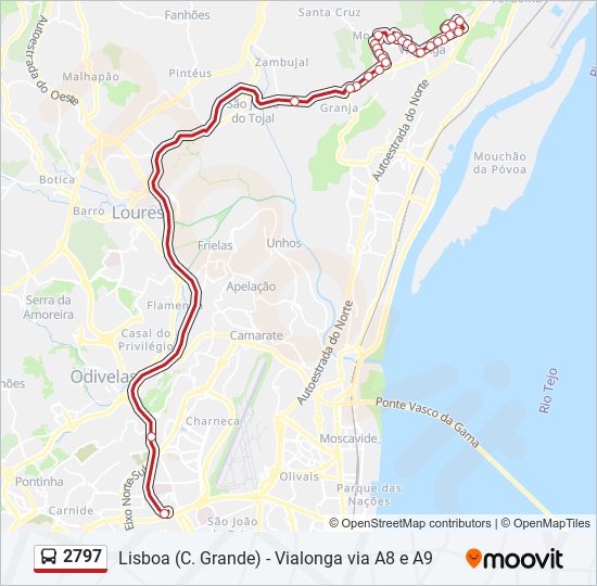 2797 Percursos: Horários, paragens e mapas - Vialonga (Atualizado)